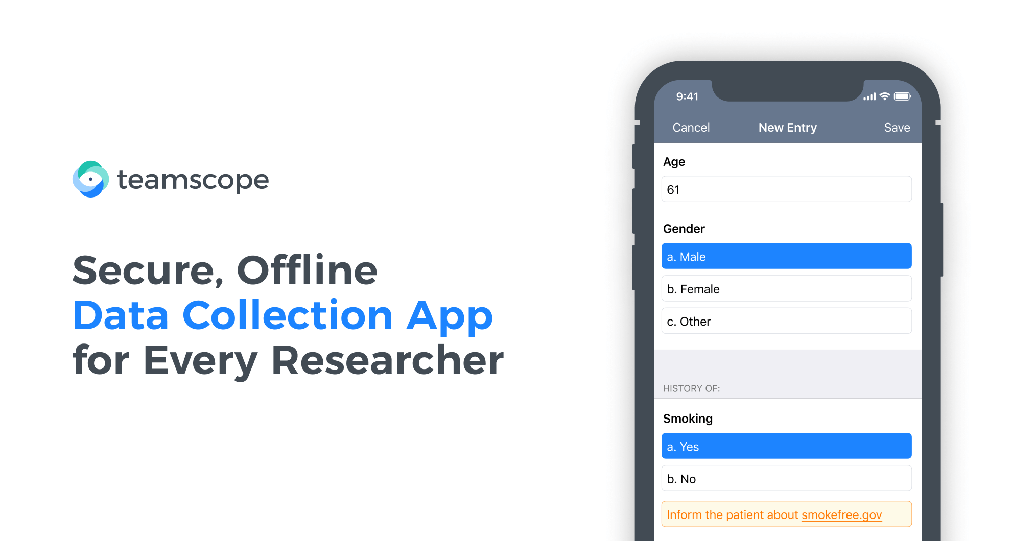 Teamscope: Data Collection App for Research | Secure, Offline